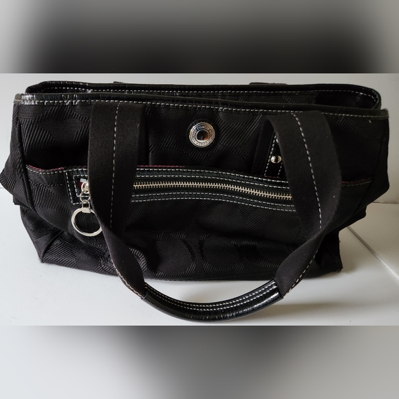 Coach | Bags | Coach Daisy Signature Large Tote Black Nylon Gently Used ...